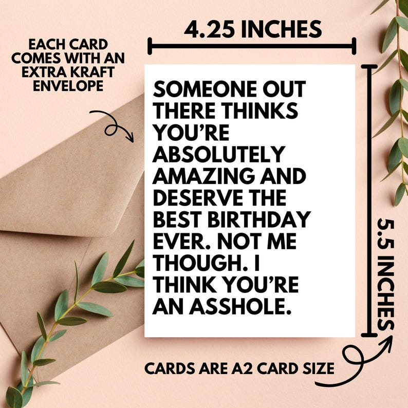 Rude Birthday Card, Hilarious Cards, Offensive Birthday Card ...