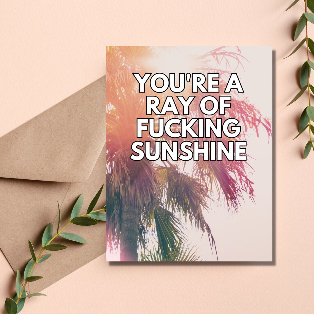 Witty Greeting Card for Friend Ray of Sunshine Card Just - Etsy