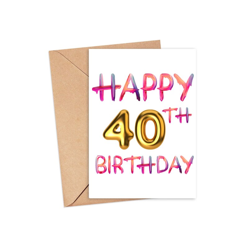 Happy 40th Birthday Card Happy Birthday 40 Birthday Card - Etsy