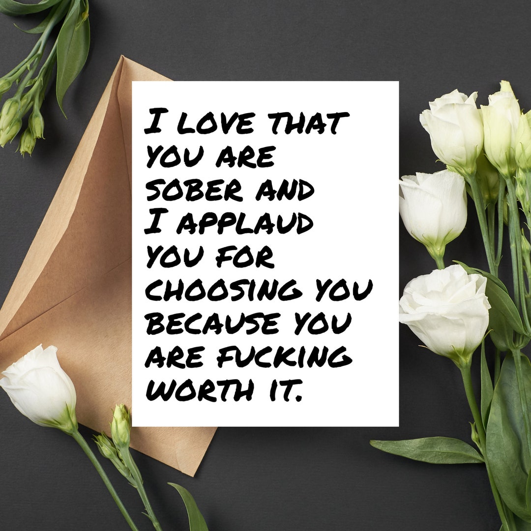 Sober Support Card, Sobriety Gifts for Men, Sobriety Card for Sober ...