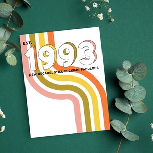 1993 Birthday Card EST 1993 Birthday Gift 1993 Happy - Etsy