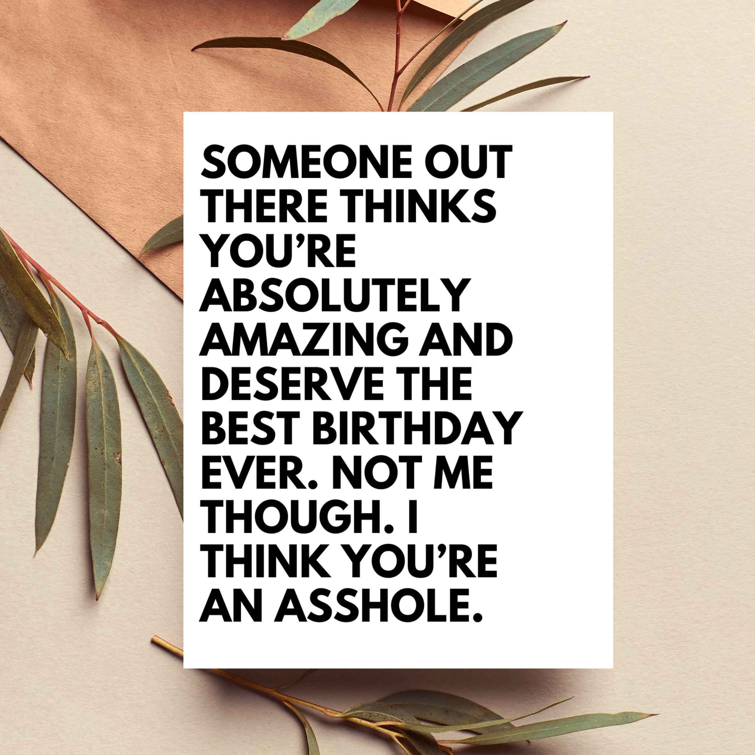 Rude Birthday Card, Hilarious Cards, Offensive Birthday Card ...