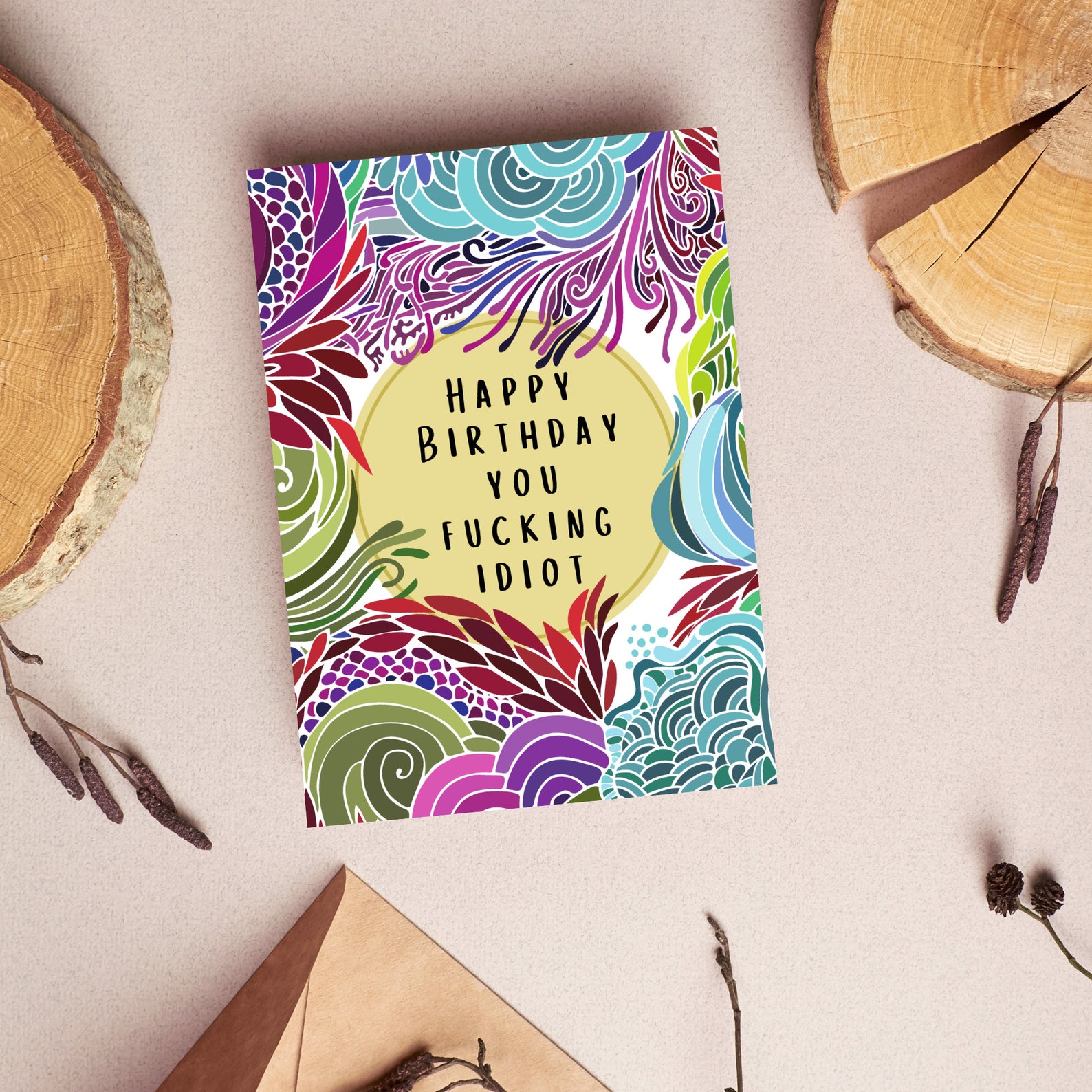 Rude Birthday Cards Happy Birthday Idiot Birthday Card for - Etsy