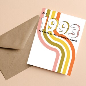 1993 Birthday Card EST 1993 Birthday Gift 1993 Happy - Etsy