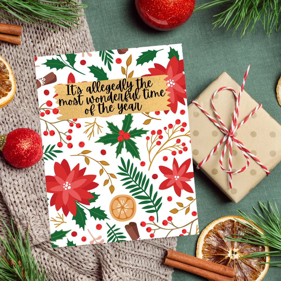 Sarcastic Witty Christmas Card Snarky Christmas Gift Cheeky Sassy Xmas ...