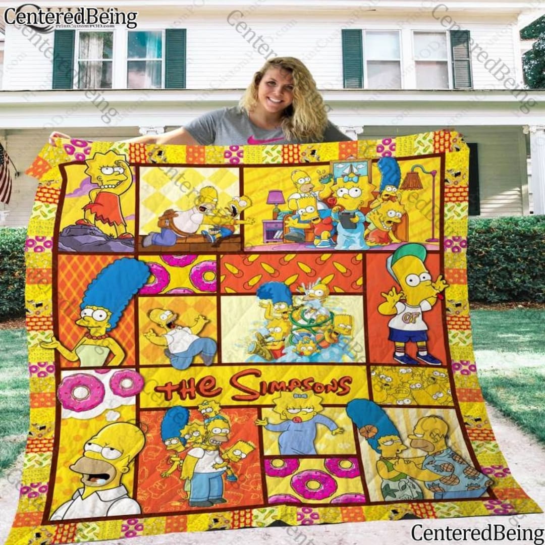 The Simpsons Family Quilt Blanket the Simpsons Movie Blanket - Etsy
