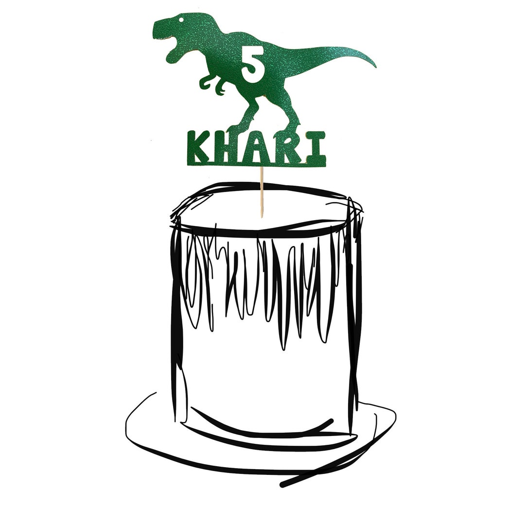 Personalised Cake Topper T-rex - Etsy
