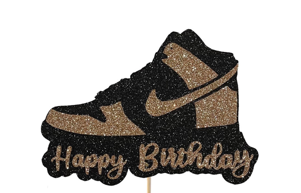 Happy Birthday Cake Topper NIKE HIGHTOP TRAINER - Etsy UK