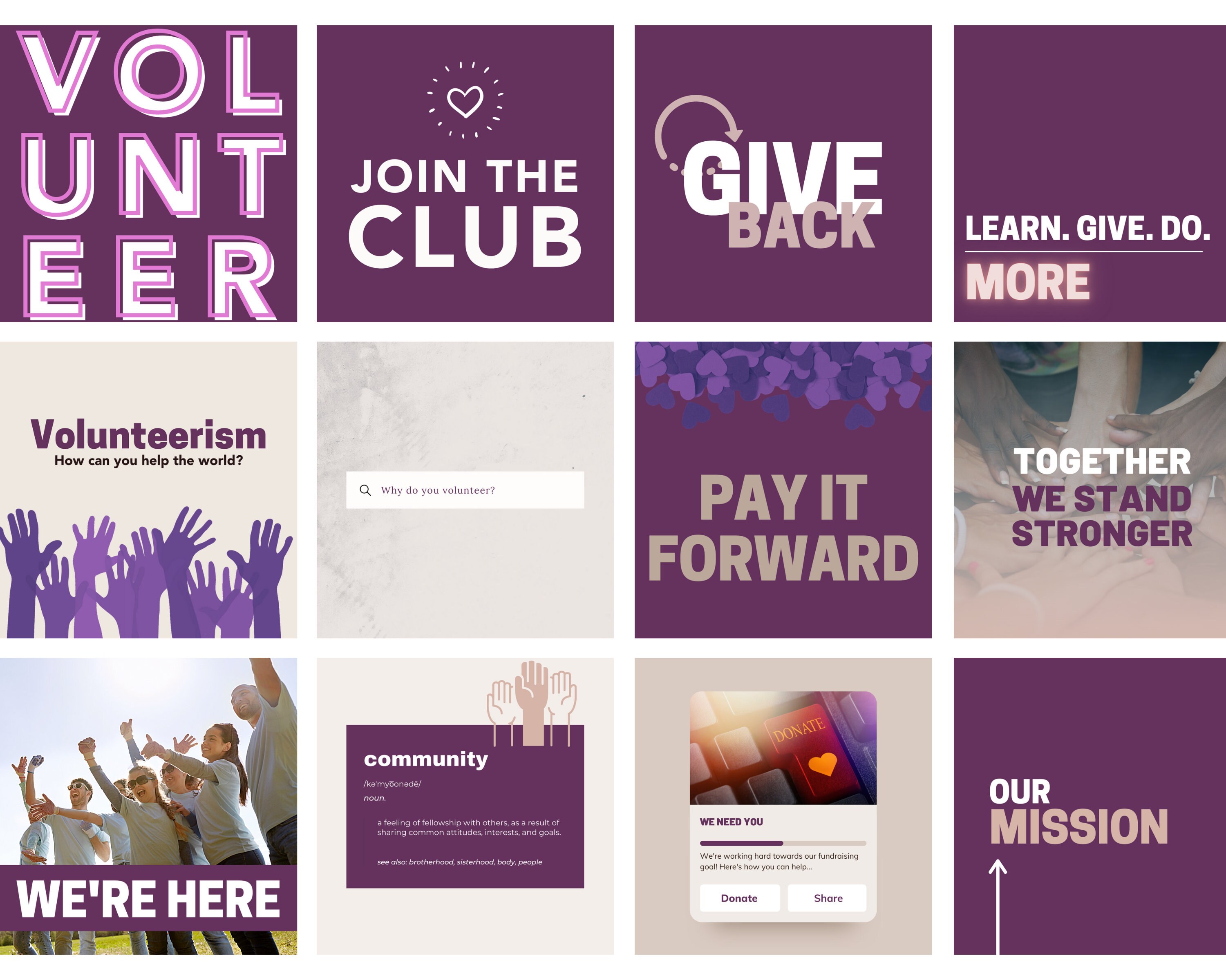 30 Non Profit Support Graphics, Use Graphics on Social Media, Instagram ...