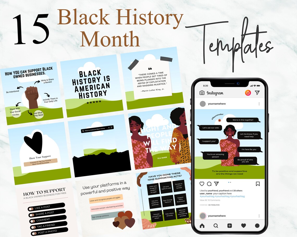 15 Editable Black History Month Canva Templates, Black History Month ...