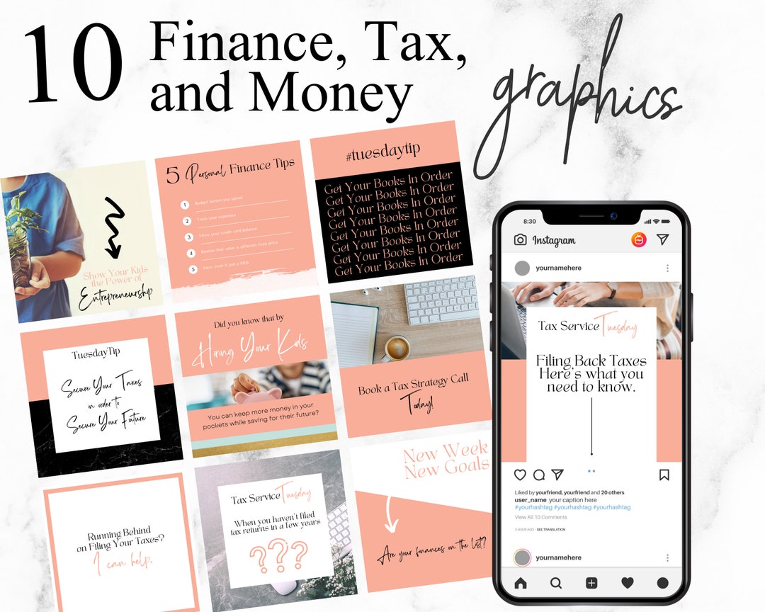 10 Finance, Tax, and Money Tip Graphics, Social Media Graphics, Boost ...