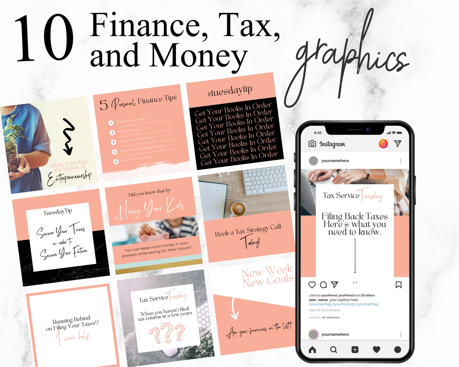 10 Finance, Tax, and Money Tip Graphics, Social Media Graphics, Boost ...