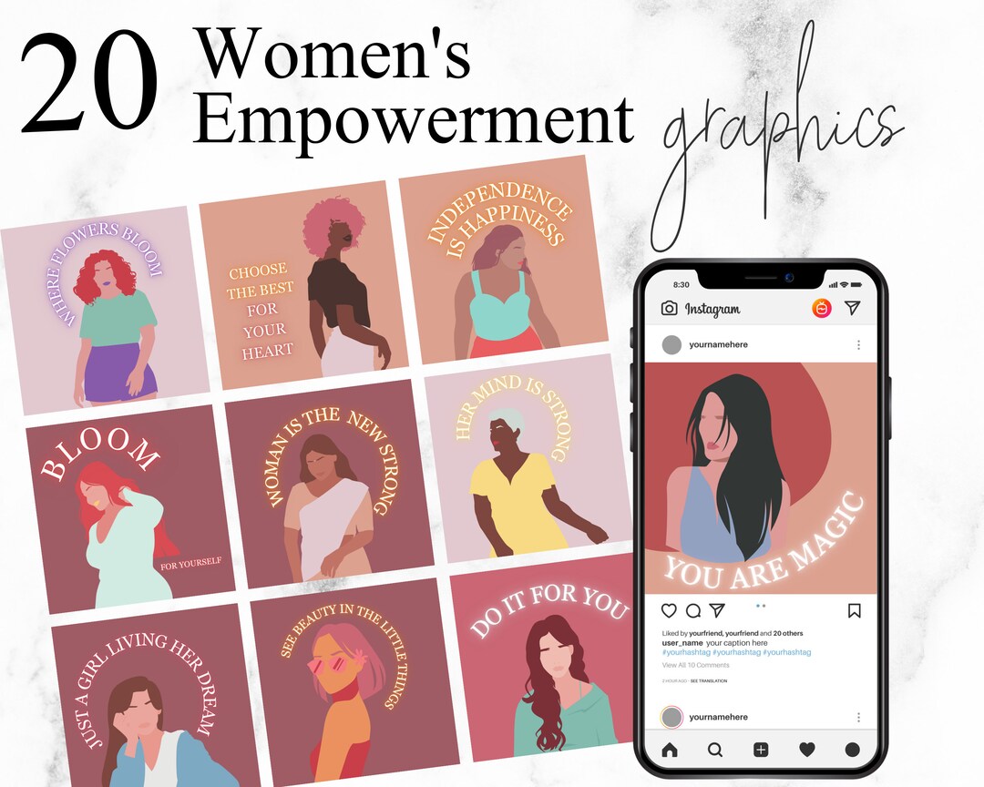 20 Women's Empowerment Instagram Graphics, Social Media Graphics, Love ...