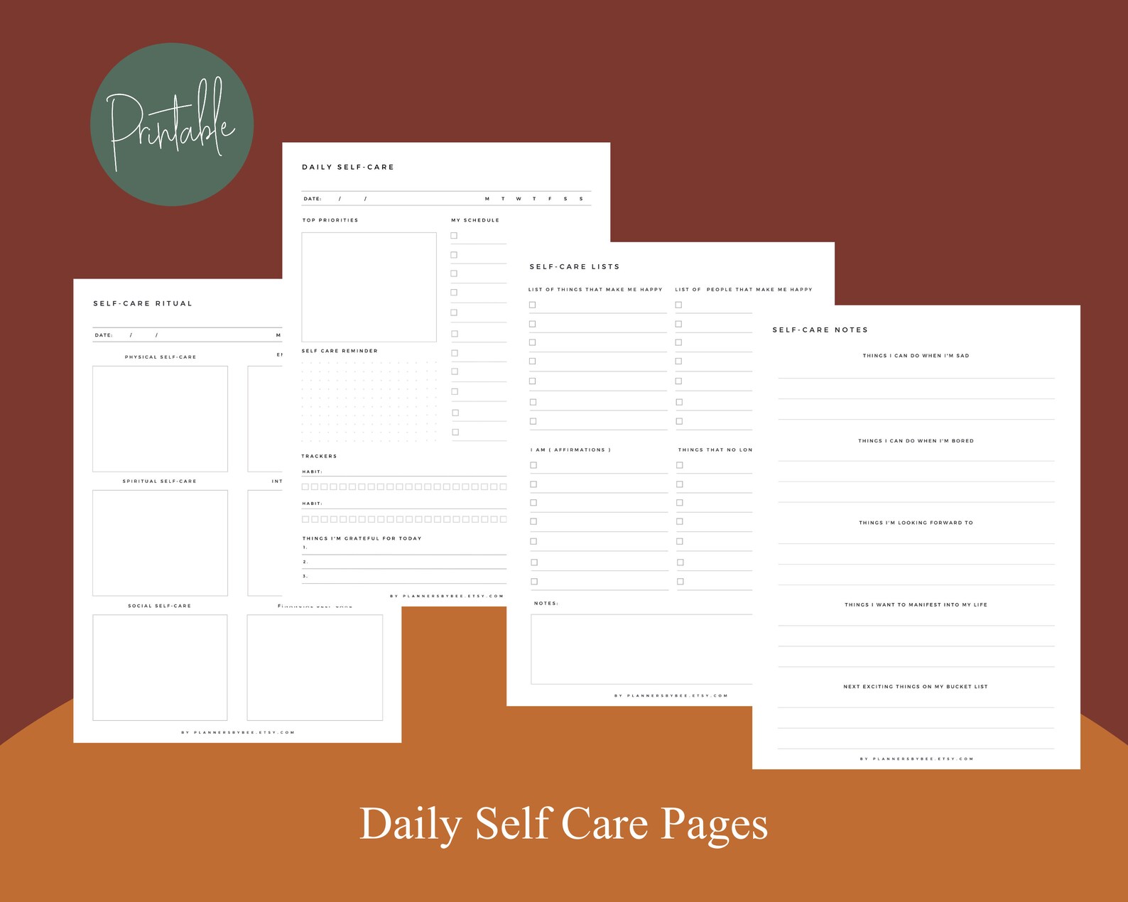 Self Care Printable 30 Day Journal Self Love Planner Instant Etsy
