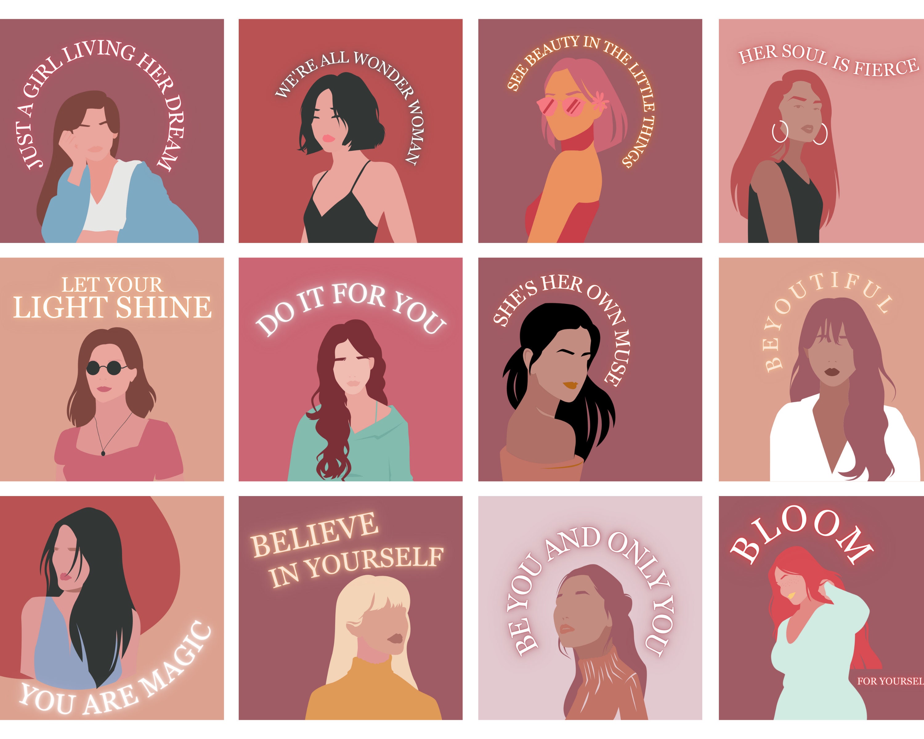 20 Women's Empowerment Editable Canva Templates, Social Media Templates ...