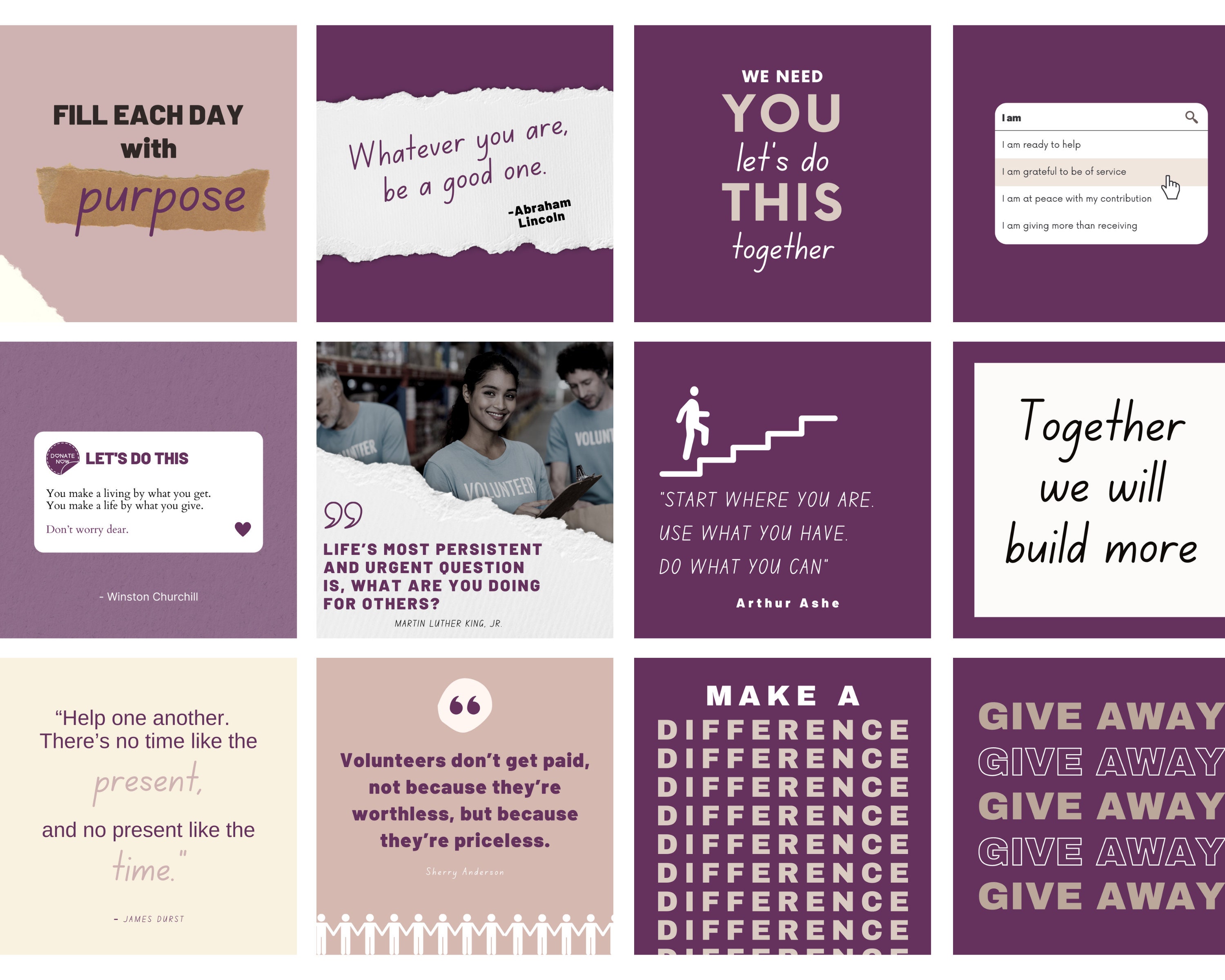 30 Non Profit Support Graphics, Use Graphics on Social Media, Instagram ...