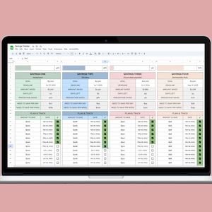 Savings Tracker | Google Sheets Templates | Savings Spreadsheet - Etsy