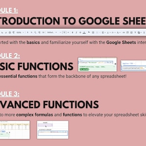 Google Sheets Masterclass | Spreadsheet Course | Online Course - Etsy
