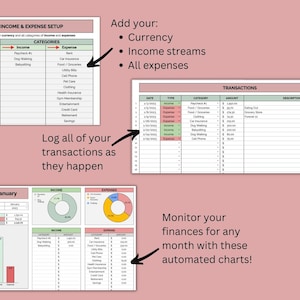 Income & Expense Tracker | Google Sheets Template | Income Tracker ...