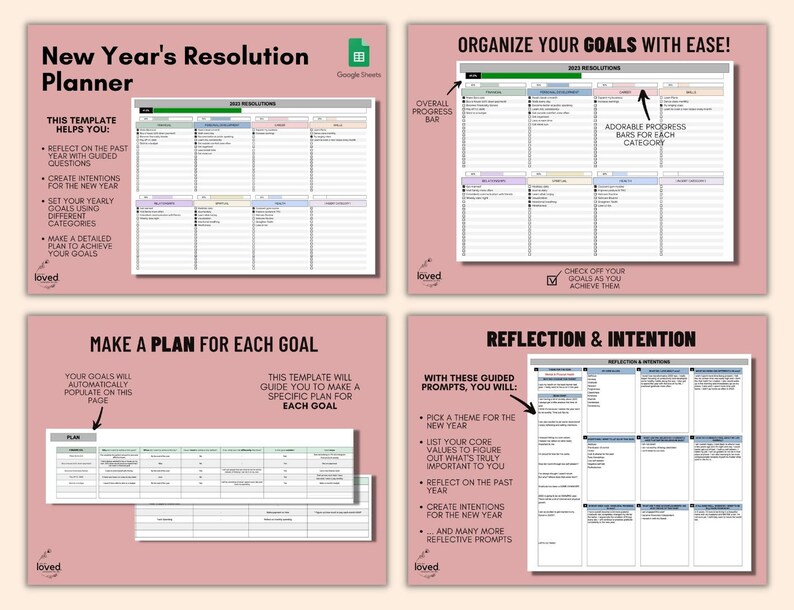 New Year's Bundle | Google Sheets Templates | New Year's Resolution ...