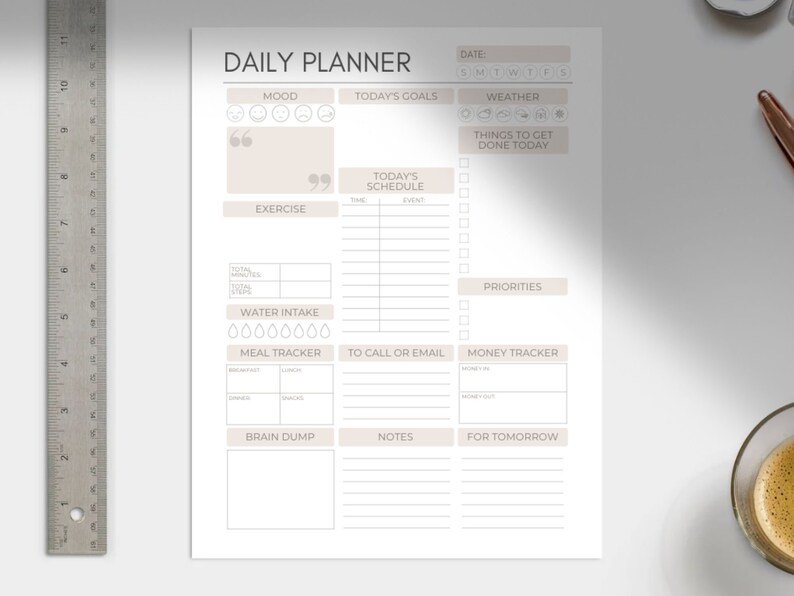 Daily Productivity Planner Printable | Daily Planner | Printable Daily ...