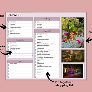 Party Planner | Google Sheets Template - Etsy