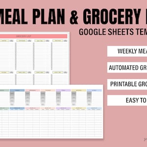 Meal Planner & Automated Grocery List Meal Planner Meal - Etsy