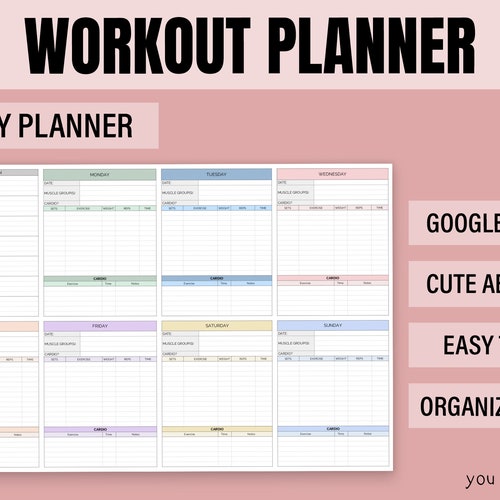 Google Sheets Workout Planner Spreadsheet Template Instant - Etsy