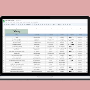 Library Tracker | Google Sheets Template | Book Log | Library Log ...