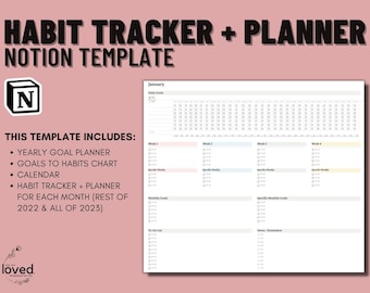 Notion Template, Simple Habit Tracker, Notion Digital Planner, Notion ...