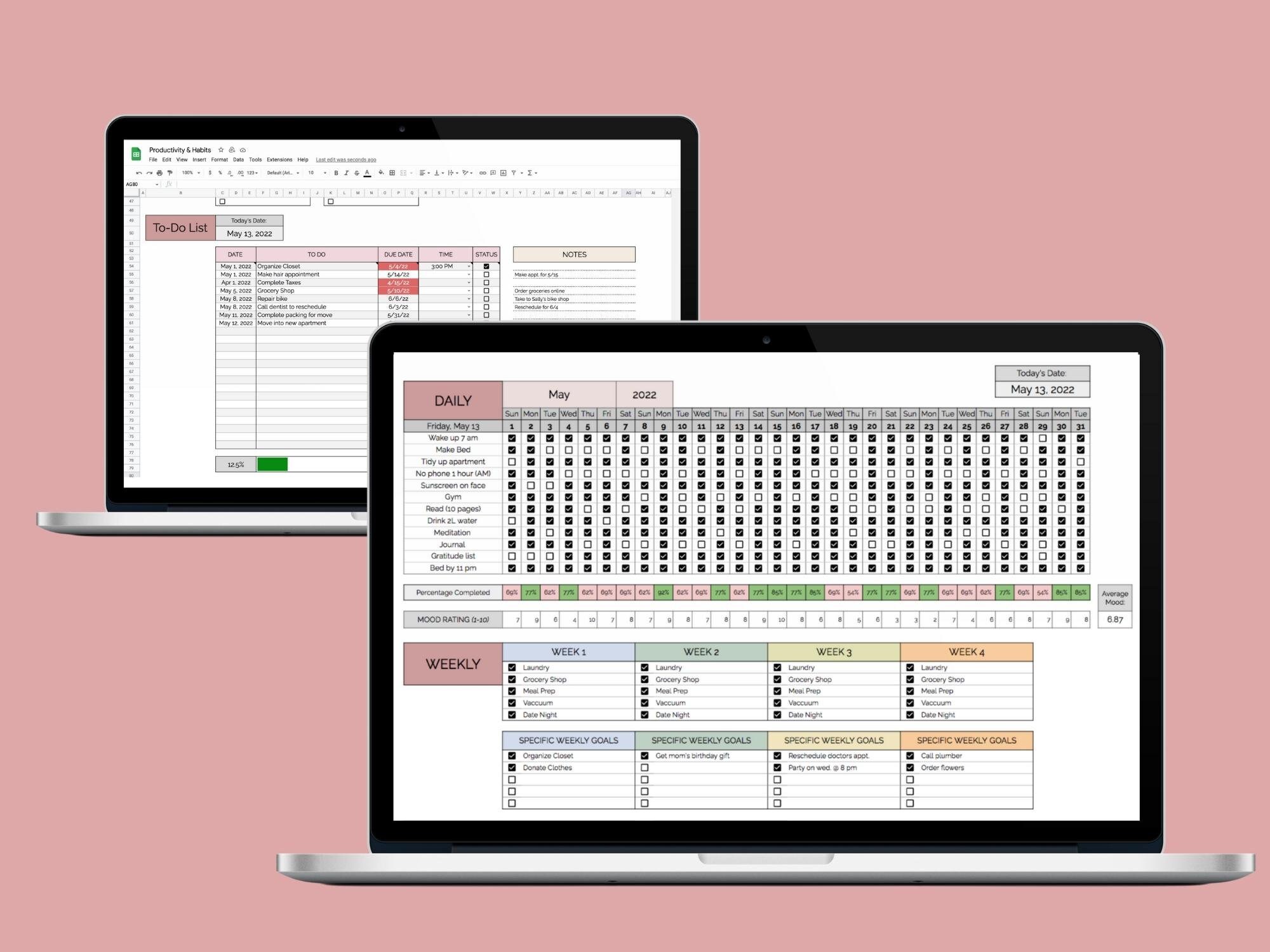 Productivity Planner Habit Tracker to Do List Mood - Etsy