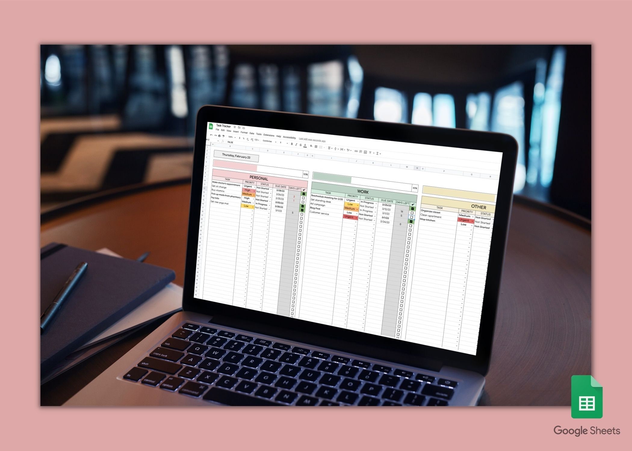 Task Tracker | Google Sheets Template | to Do List | Task Tracker ...