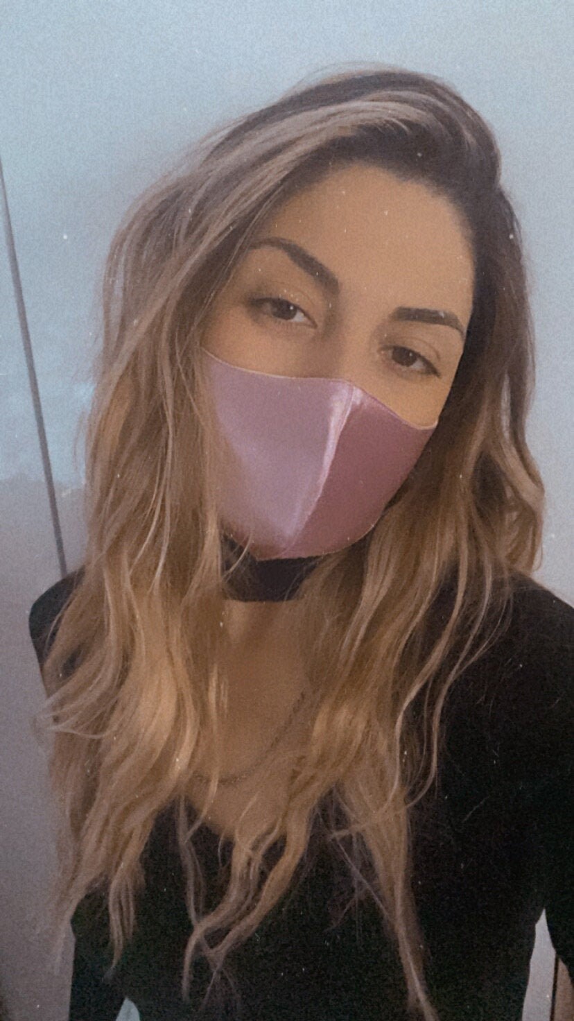 Dusty Pink Satin Mask Special Event Mask Wedding Face Mask Bridesmaid ...