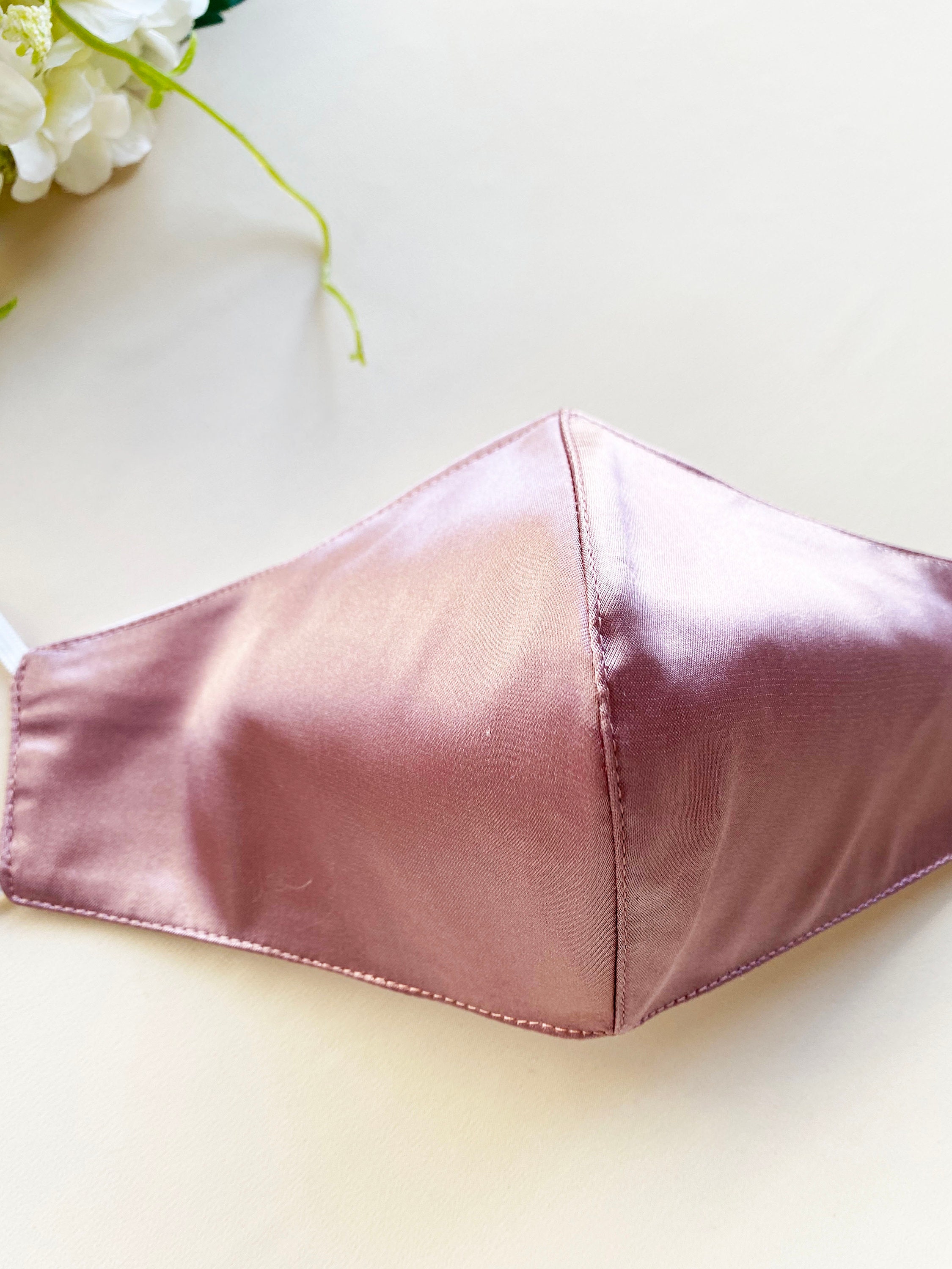 Dusty Pink Satin Mask Special Event Mask Wedding Face Mask - Etsy