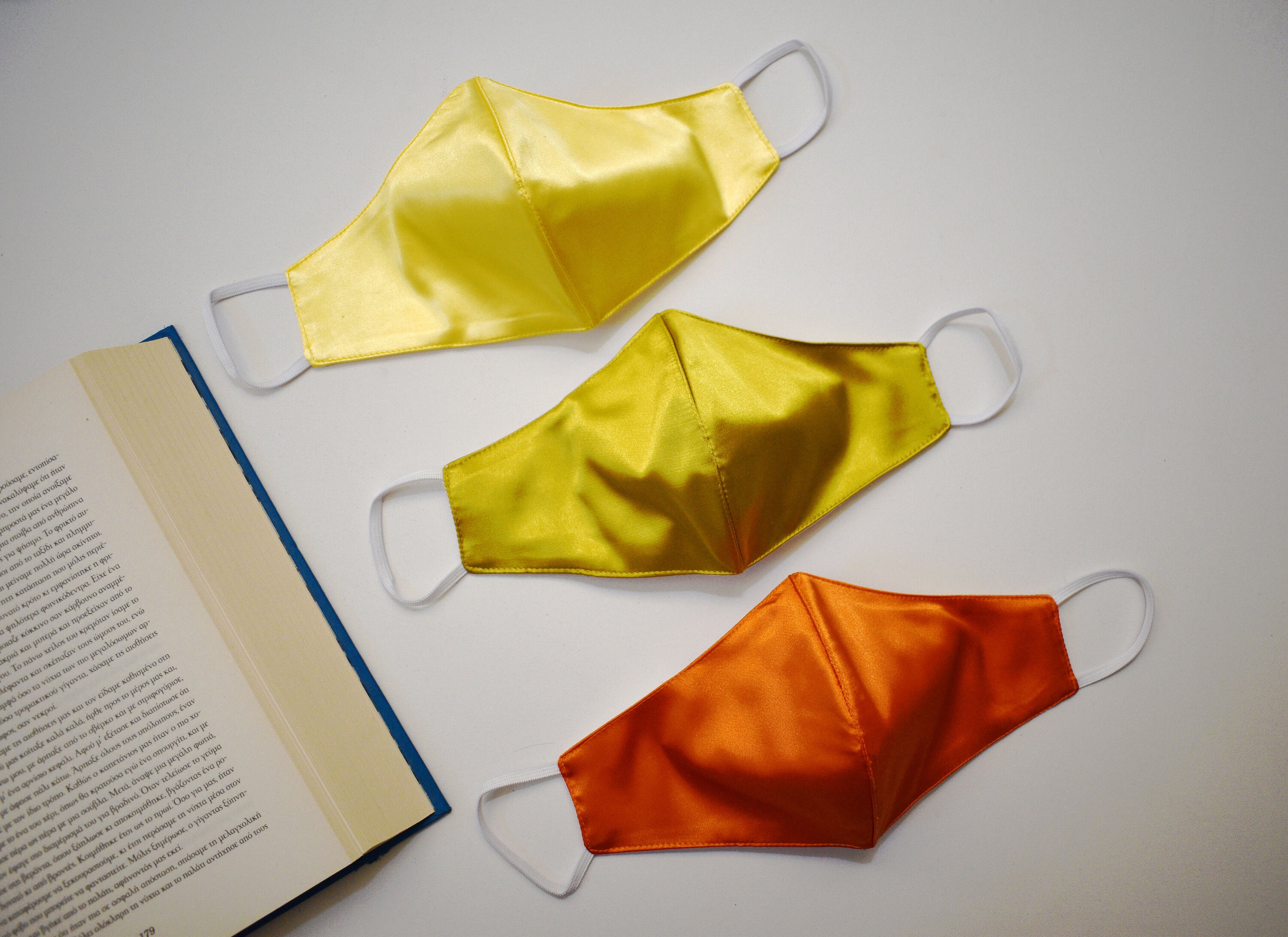 Triple Face Mask Yellow Face Mask Satin Face Mask Wedding Face Mask ...