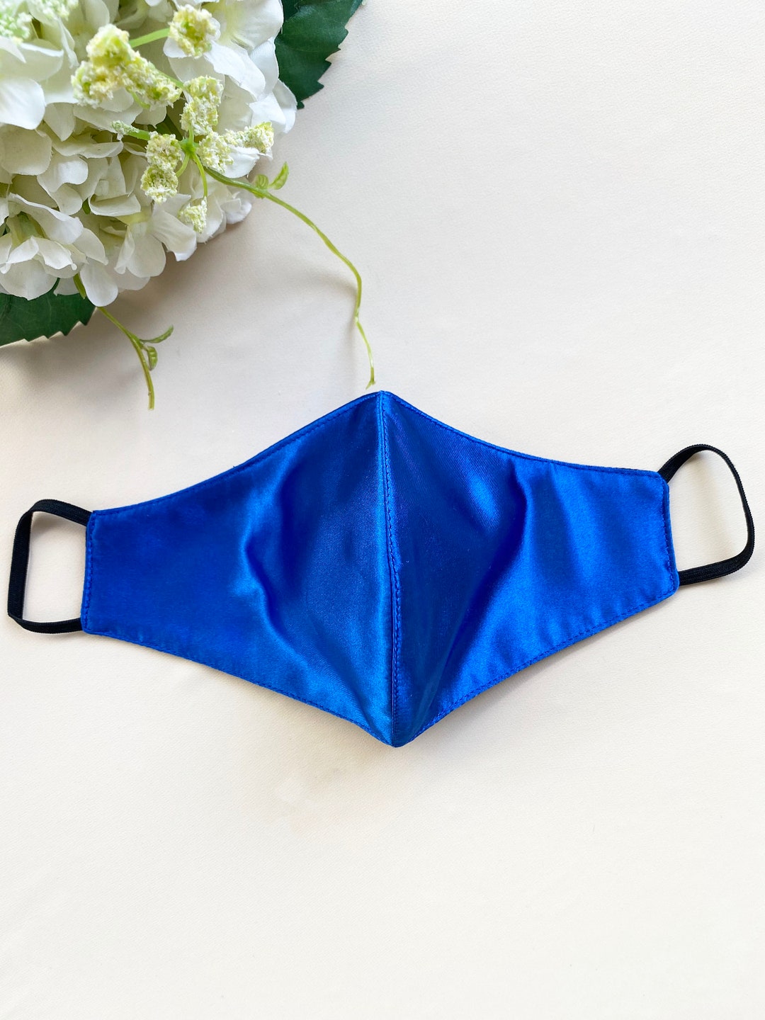 Royal Blue Satin Mask Triple Face Mask Satin Face Mask Washable Face ...