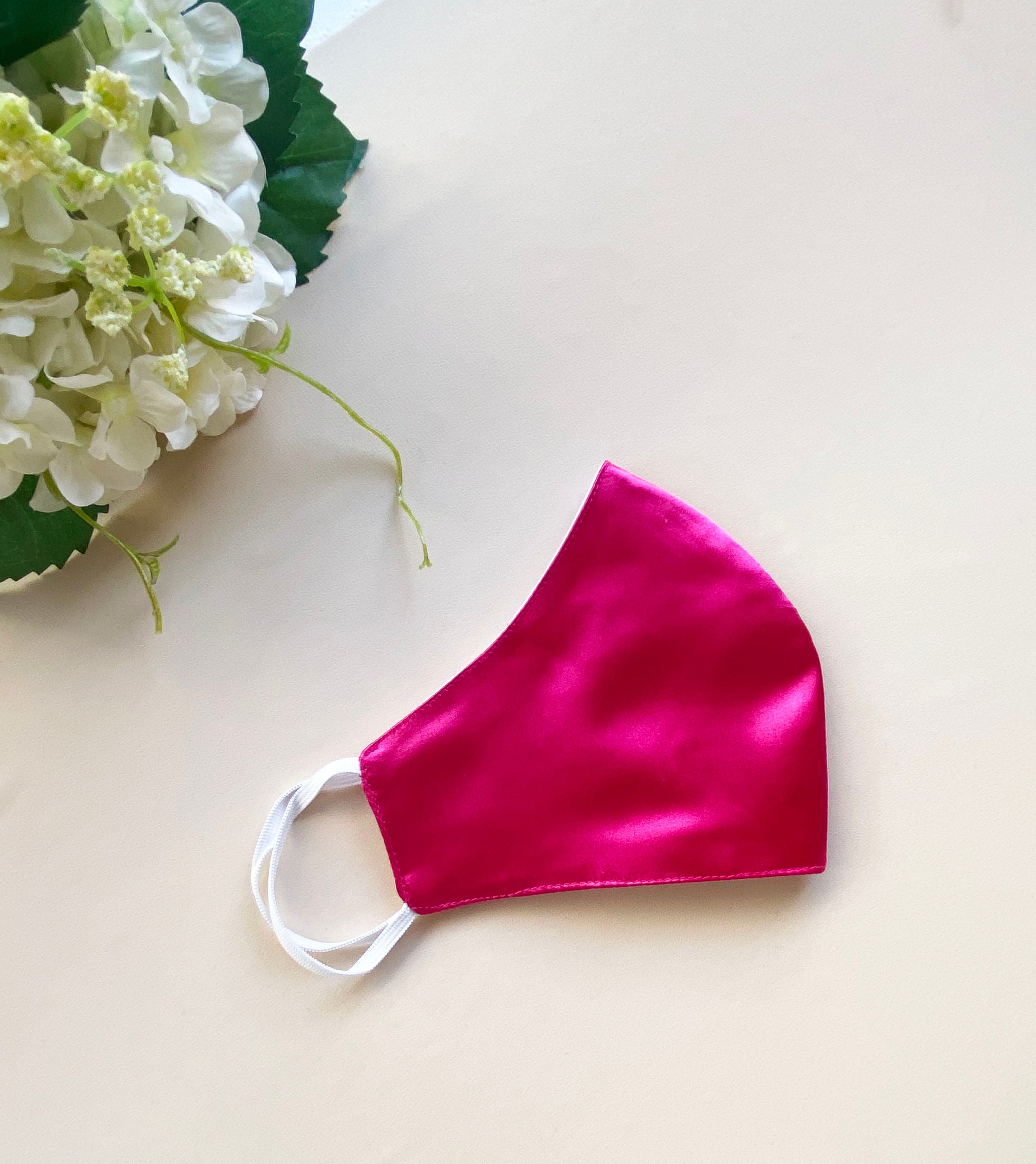 Hot Pink Mask Triple Face Mask Satin Face Mask Washable Face Mask ...