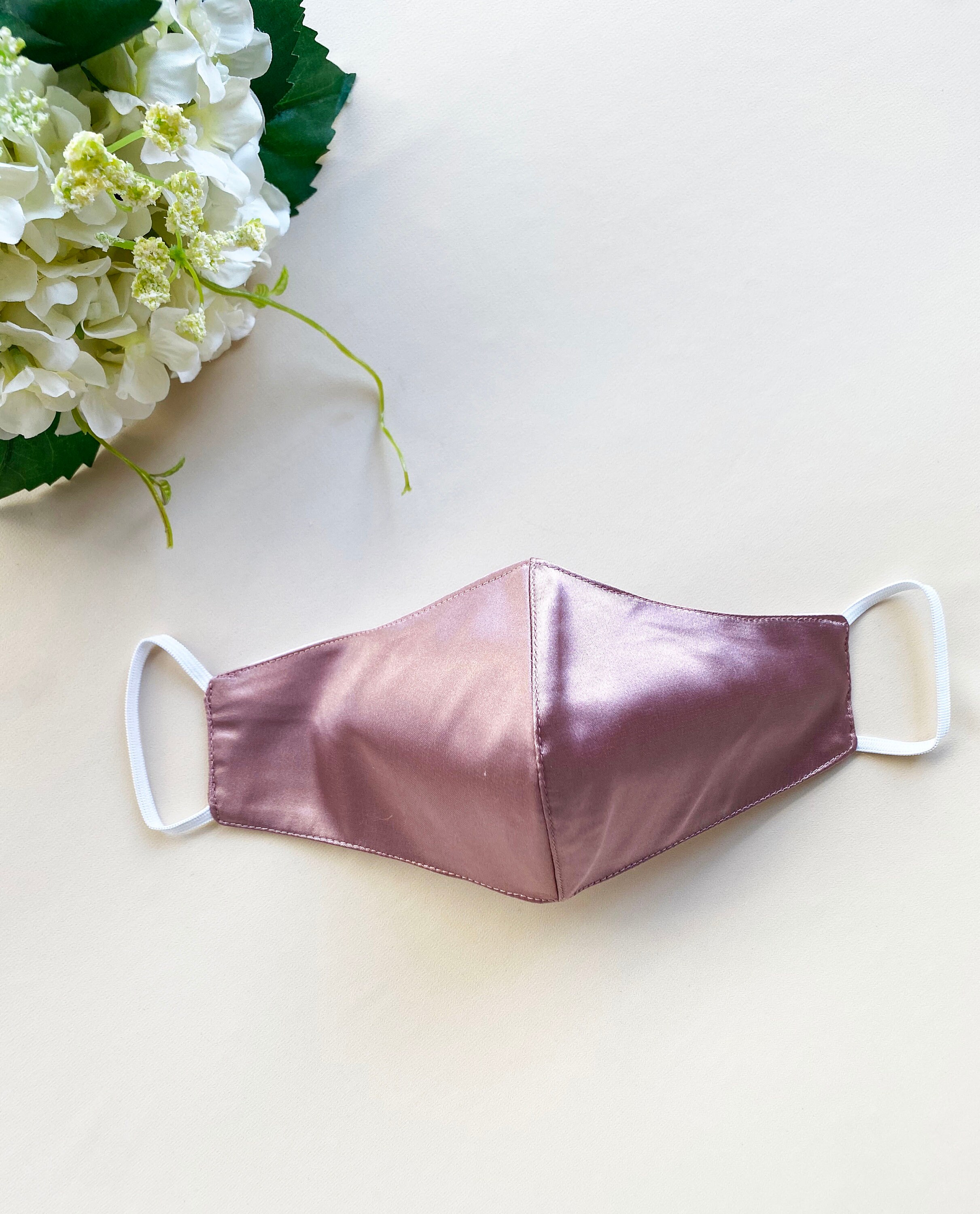 Dusty Pink Satin Mask Special Event Mask Wedding Face Mask Bridesmaid ...