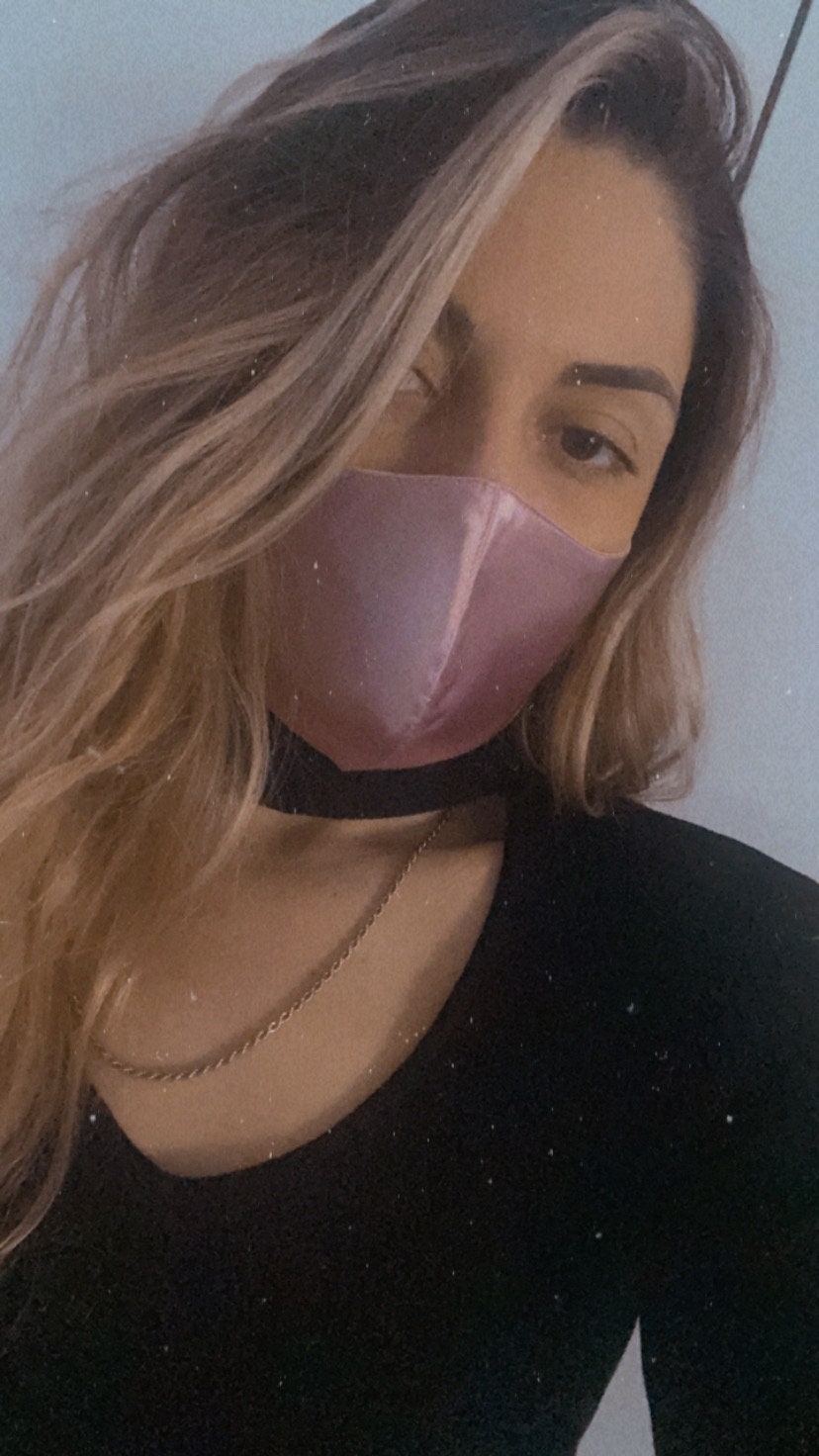 Dusty Pink Satin Mask Special Event Mask Wedding Face Mask - Etsy