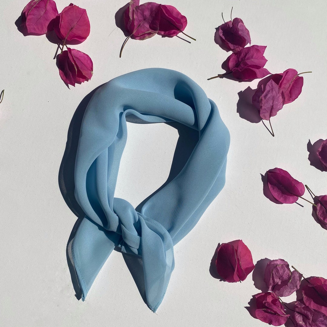 Baby Blue Scarf Buy 3 Get 1 Free Chiffon Scarf Neck Scarf Colorful ...