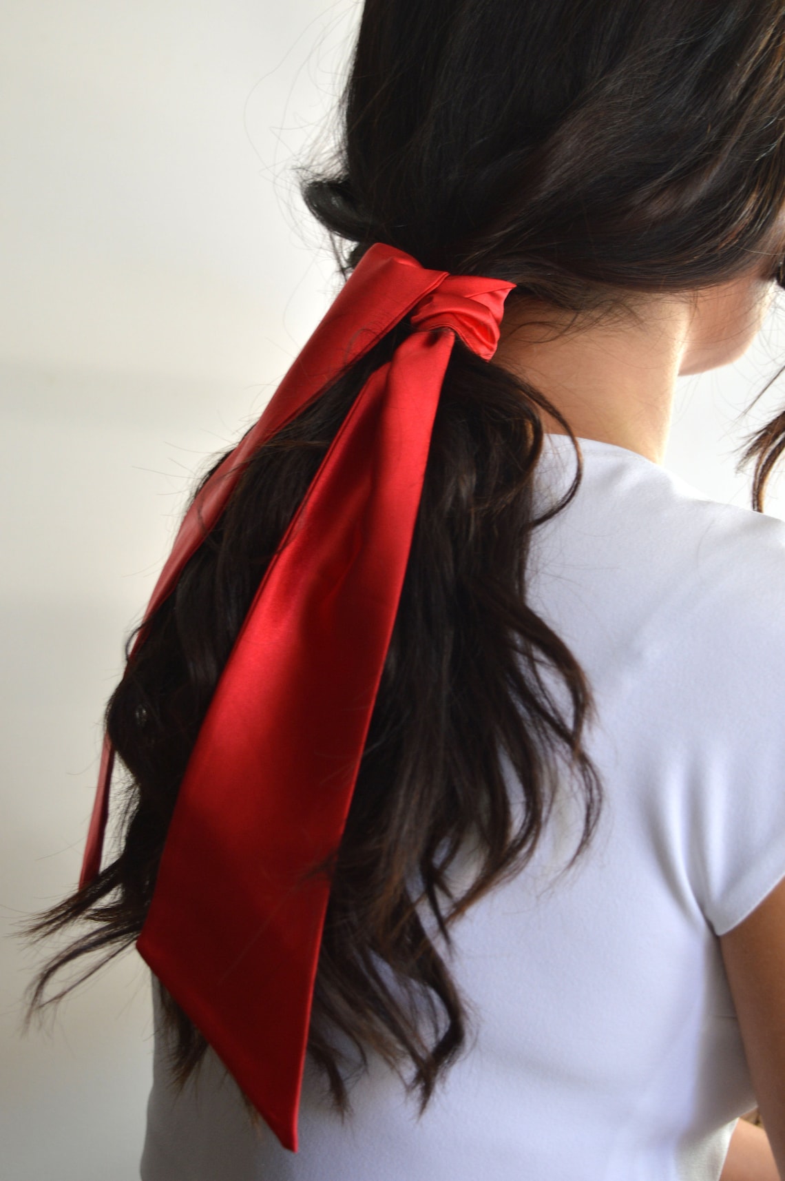 Foulard en satin rouge Foulard en soie Foulards en satin - Etsy France