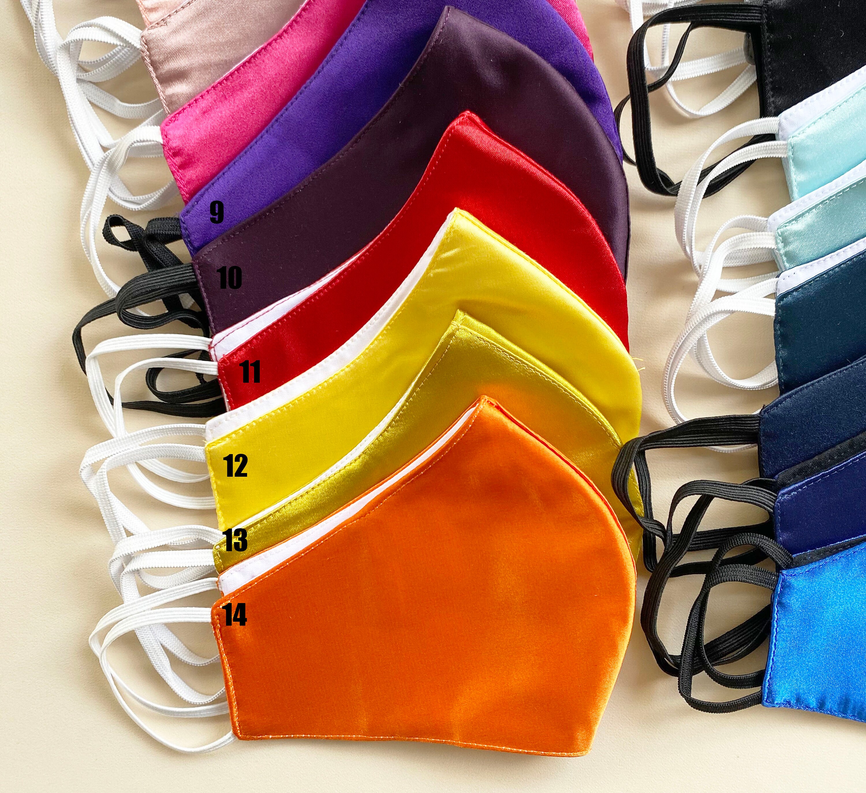 Dusty pink satin mask Special event mask Wedding face mask | Etsy