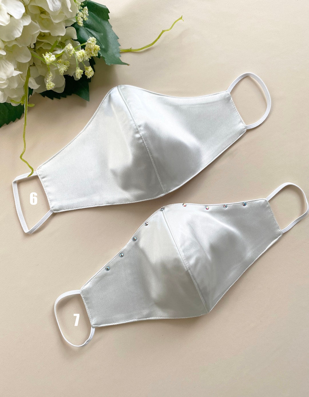 Ivory Satin Masks Wedding Face Mask Swarovski Crystals Bride to Be Mask ...
