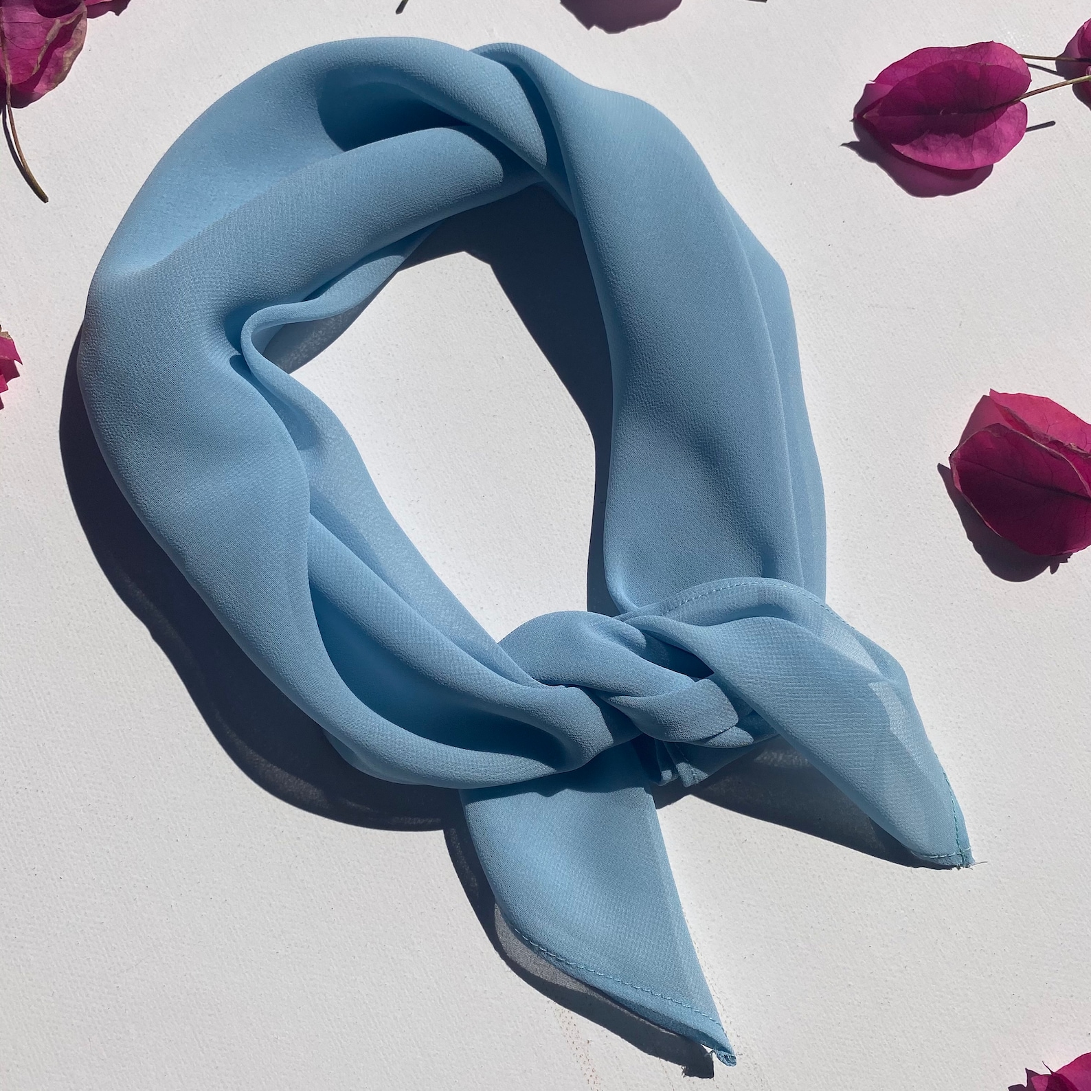 Baby Blue Scarf Buy 3 Get 1 Free Chiffon Scarf Neck Scarf Colorful ...