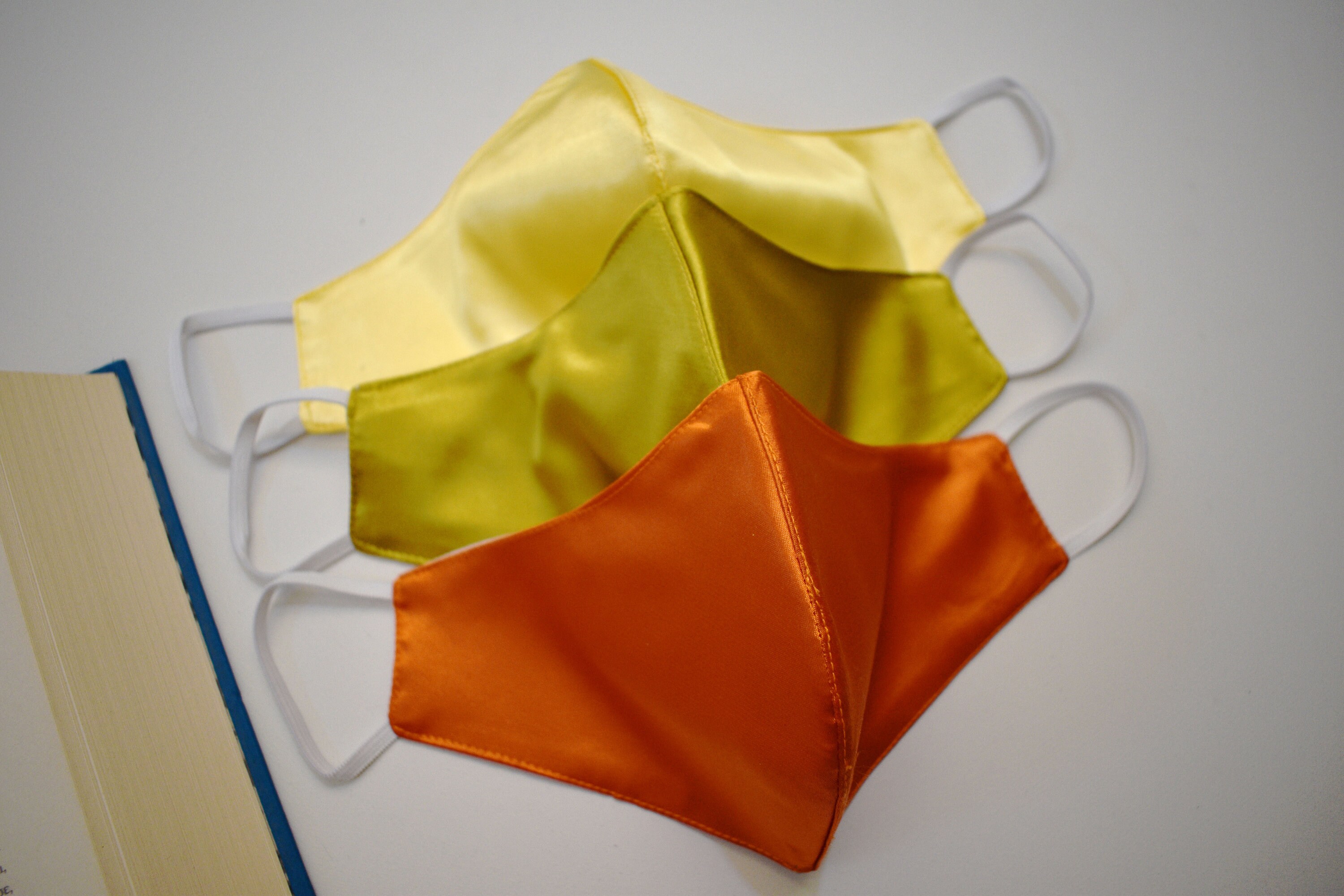 Triple Face Mask Yellow Face Mask Satin Face Mask Wedding Face Mask ...