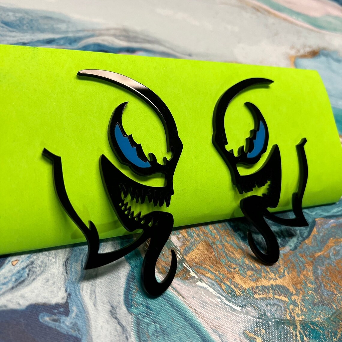 Fender Badges Emblem Venomous Venom With Light Blue EYE | 2 BADGES ...