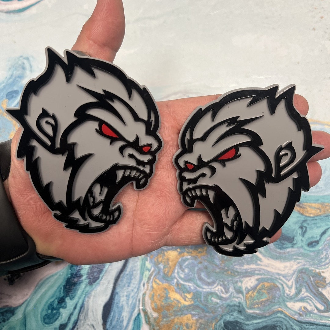 Fender Badges | Yeti Sasquatch Gray W/ Red Eye Bigfoot |2 BADGES| Angry ...