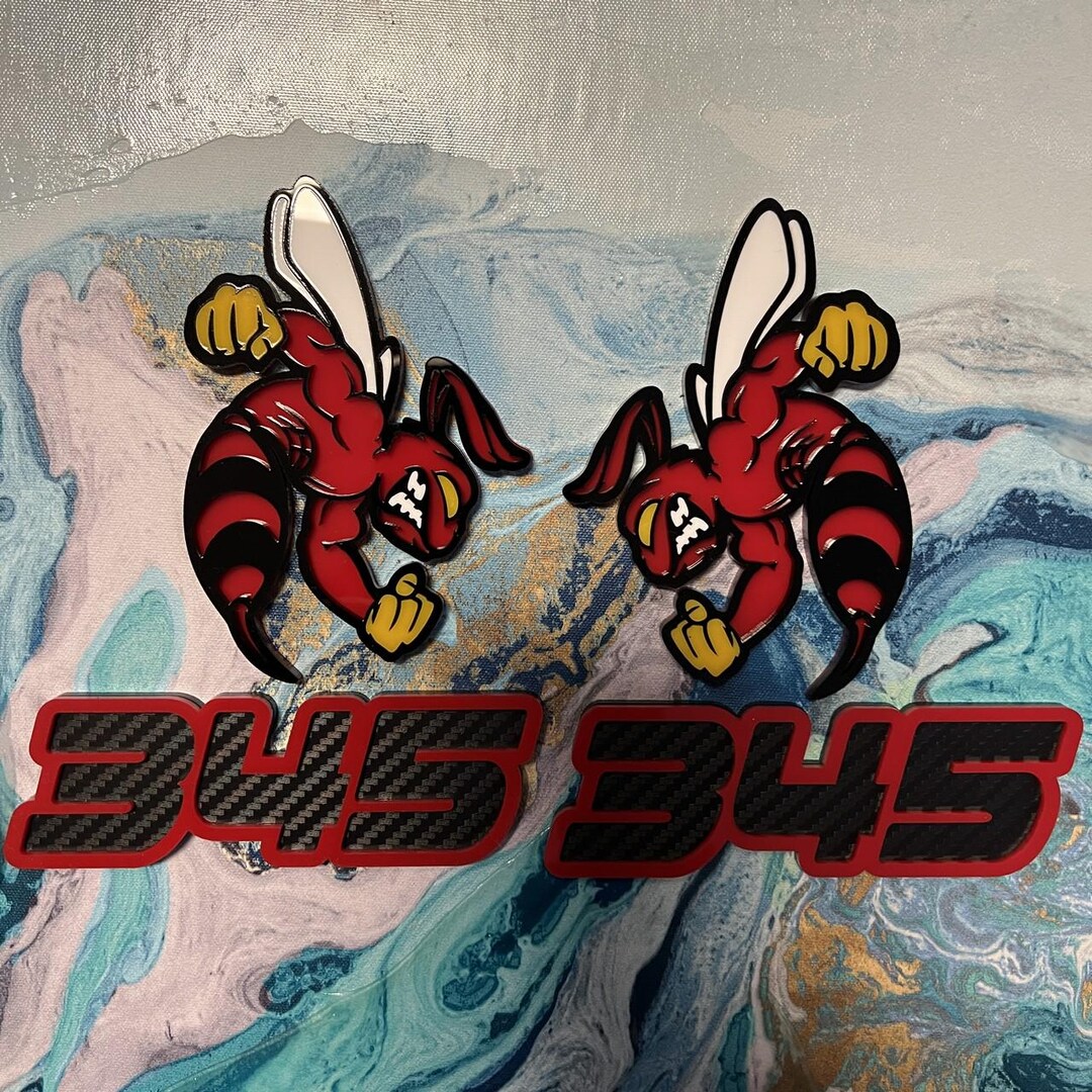 Fender Badges | Hornet BEE SWOLE Red Emblem + Premium Numbers Badges |4 ...