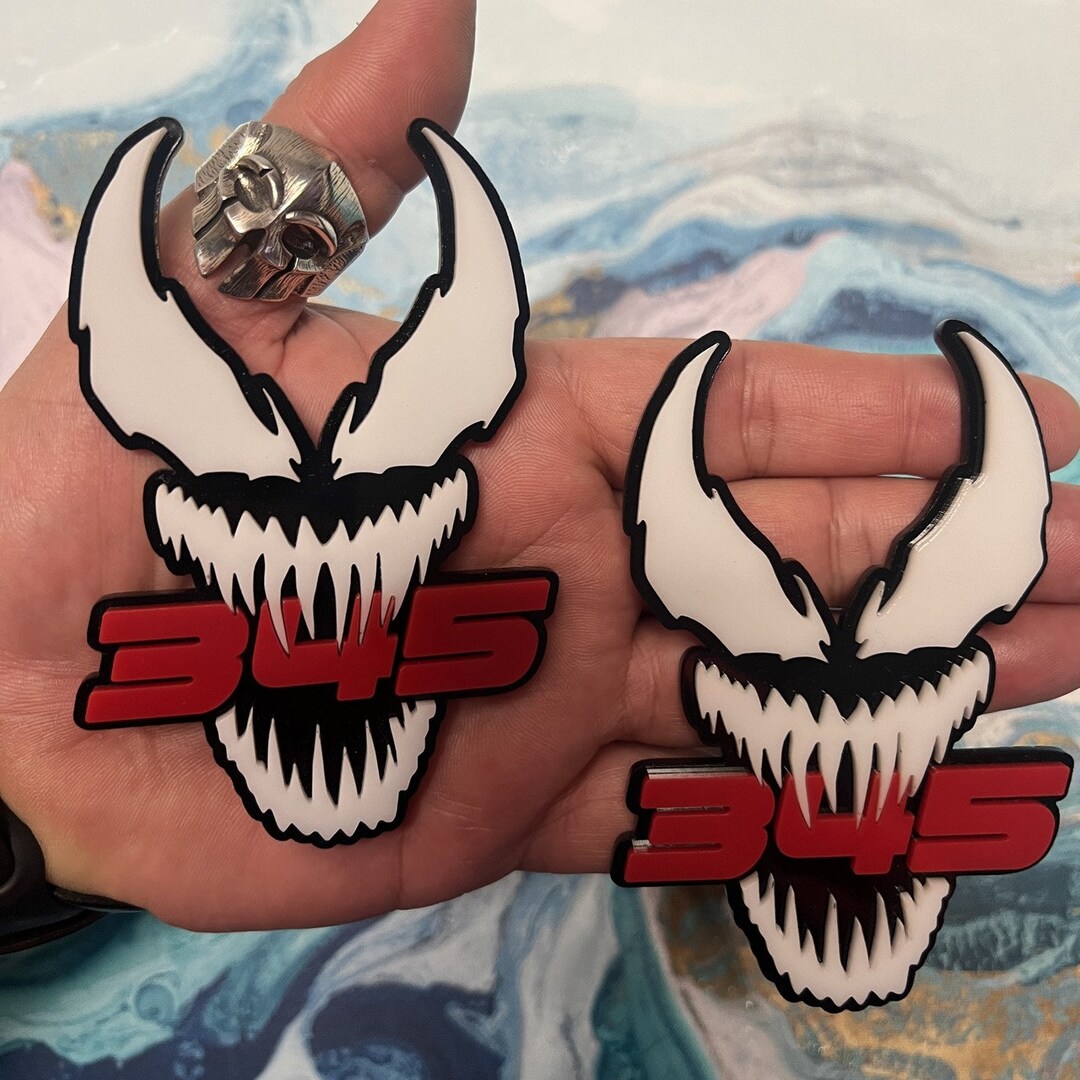 Fender Badges Emblem Venomous V2 Black W/ Red Numbers and White Eye | 2 ...