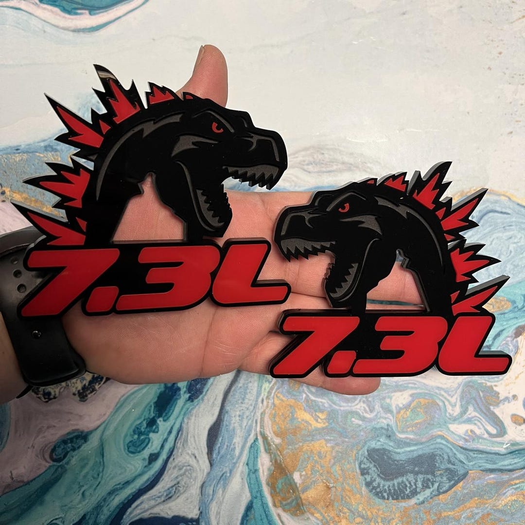 Fender Badges | Gdzilla Emblem Raging 7.3 Red Spikes |2 BADGES| Pit ...